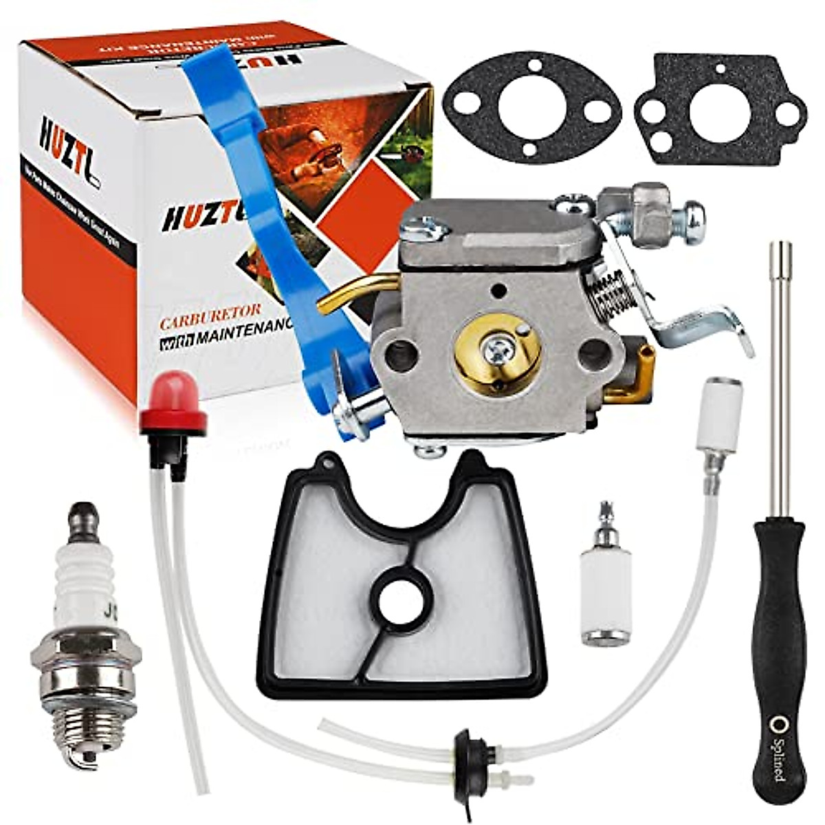 HUZTL 590460102 Carburetor for Husqvarna 125B 125BX 125BVX Leaf Blower Parts C1Q-W37 Carb Air Filter Fuel Line Kit