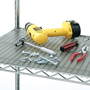 Seville Classics UltraDurable Heavy Duty NSF Solid Steel Wire Rack Storage Unit Organizer for Garage, Warehouse, Office, Restaurant, Classroom, Kitchen, 5-Tier Shelving, 48" W x 18" D