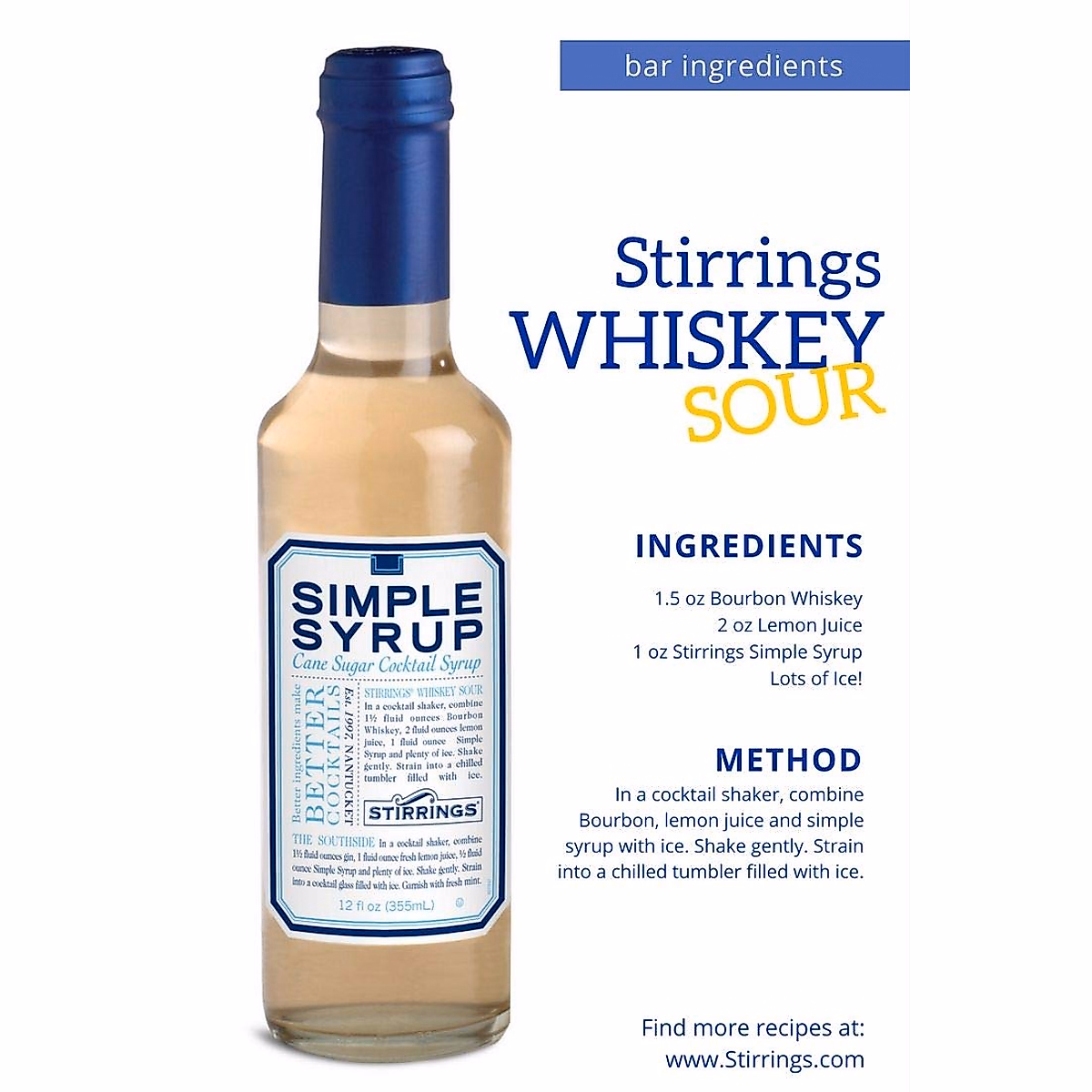 Stirrings Blood Orange Cocktail Bitters and Pure Cane Simple Syrup Cocktail Mixer 12 ounce bottle ( Variety Pack)