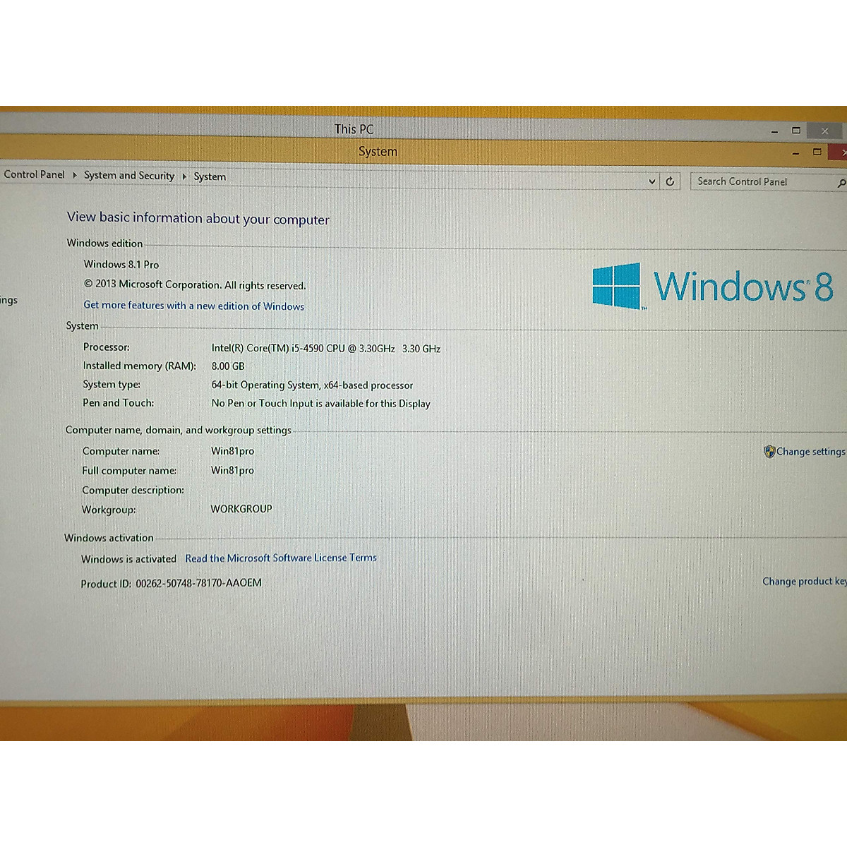 Dell Optiplex 7020 Business Desktop Small Form Factor SFF Intel Quad Core i5 i5-4590 8GB RAM 500GB HDD Windows 8.1