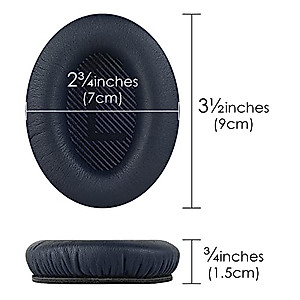 Ear Pads for Bose QC45 QC35 QC35 ii Gaming QC15 QC25 AE2 AE2i AE2w SoundTrue SoundLink Around-Ear Headphones Replacement Ear Cushions, Ear Covers, Headset Earpads (Protein Leather/Midnight Blue)