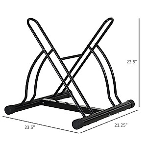 Soozier Bike Rack Floor Stand, 2 Bike Direction Adjustable Bicycle Park for Garage, Free Standing Storage