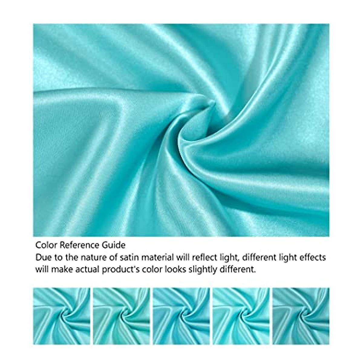 Alexandra's Secret Home Collection Satin Pillowcase for Hair and Skin, Pack of 2 - Feels Like Real Silk Pillow Cover - Satin Pillow Cases Set of 2 with Zipper Closure (Aqua, Standard)