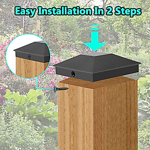 Eapele 4X4(3.5in x 3.5in) Wood Fence Post Caps, PP Plastic Water-Proof UV-Proof, Keep Post from Cracking and Rotting (24pcs, Black）