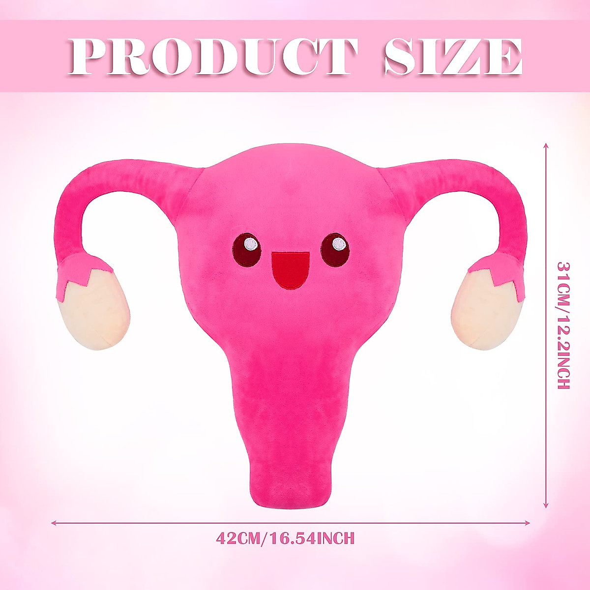 Mumufy Uterus Plush Toy Funny Stuffed Plush Toy for Women Uterus Gifts Gynecologist Health Educational Gift Fertility Party Decor(Uterus Style)