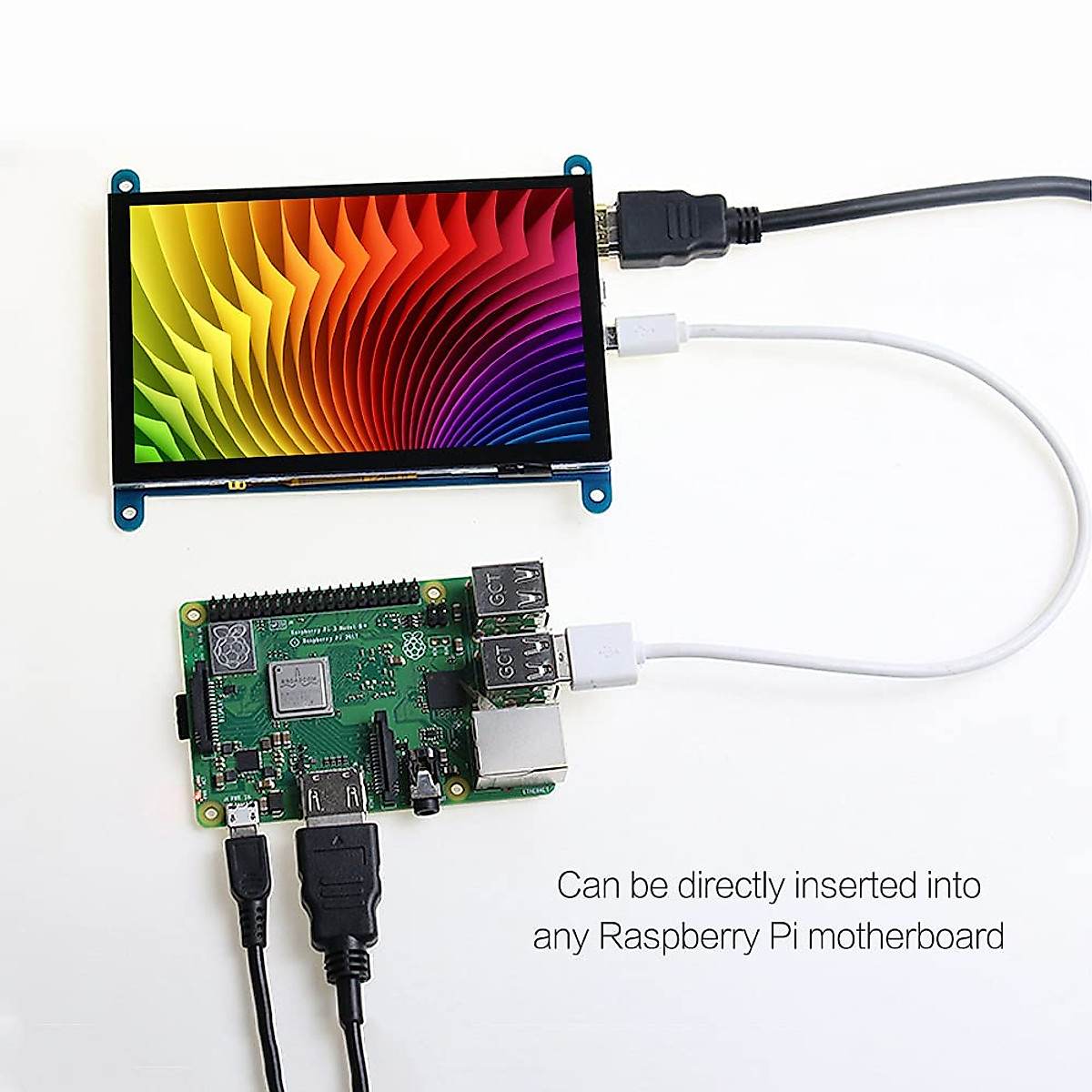 Aibesy 5 Inch HD Capacitive Touchscreen Display 800480 Resolution Small Portable Monitor with USB HD Interface Compatible with Raspberry Pi Educational Tool