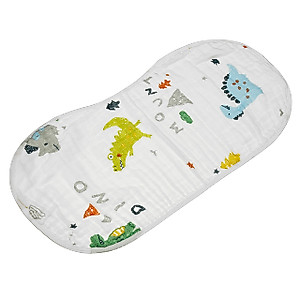 ShoppeWatch Muslin Burp Cloths Baby Burping Bibs 100% Organic Cotton 5-Pack Large 6 Layers Thick Soft Absorbent Cloth Spit Up Dribble Towels Rags for Newborns & Babies Unisex Shower Gift BB20