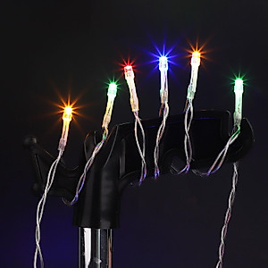 4pcs Plastic Utility Hook, 3/4" Threaded Extension Pole Attachments Multi-Purpose Screw on Christmas Light Installation Tools Acme Pole Head for String Lights (4 Colors)