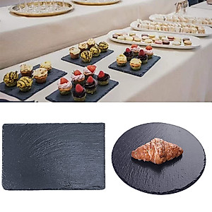 Tcrogsciss 2 PCS Natural Slate Cheese Boards, Individual Charcuterie Board for Appetizer, Cheese, Dessert, Tapas and Sushi Presentation