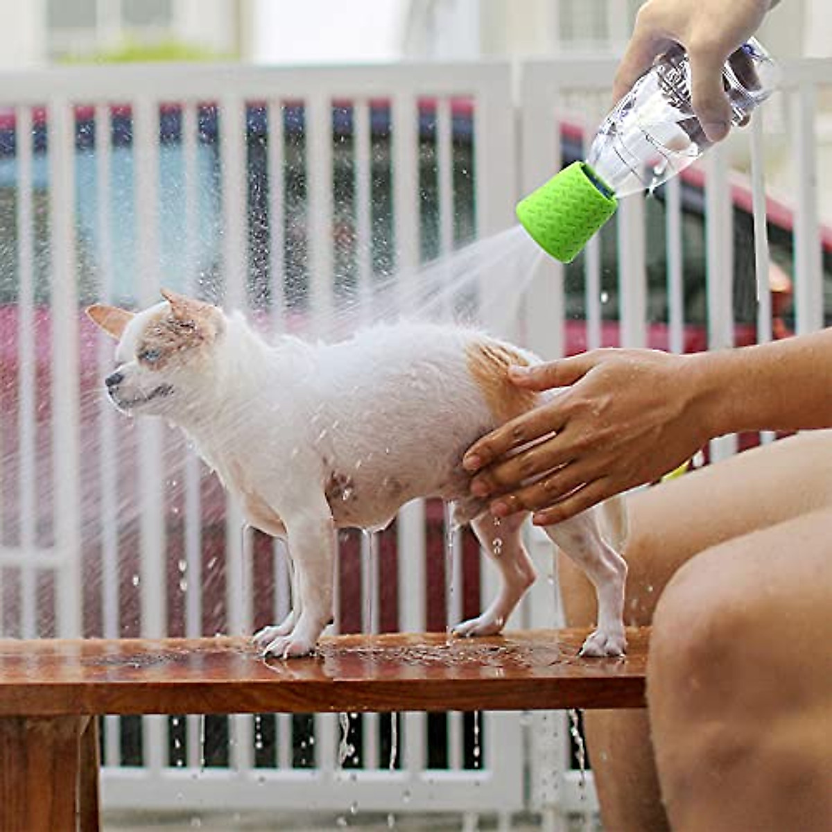 4 Pieces Portable Dog Shower Head Outdoor Camping Mud Dog Shower Sprayer Head Attachment Water Bottle Shower Bathing Gear Pet Grooming Tool