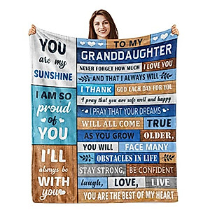 Gifts for Granddaughter,Granddaughter Gifts from Grandma Grandpa,to My Granddaughter Blanket 60”x50”,Granddaughter Gifts from Grandparents Grandmother for Birthday Graduation Christmas