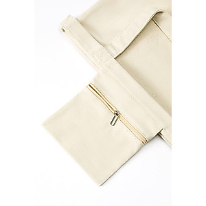 Moyaqi Canvas Tote Bag with Yoga Mat Carrier Pocket Carryall Shoulder Bag for Office, Workout, Pilates, Travel, Beach and Gym