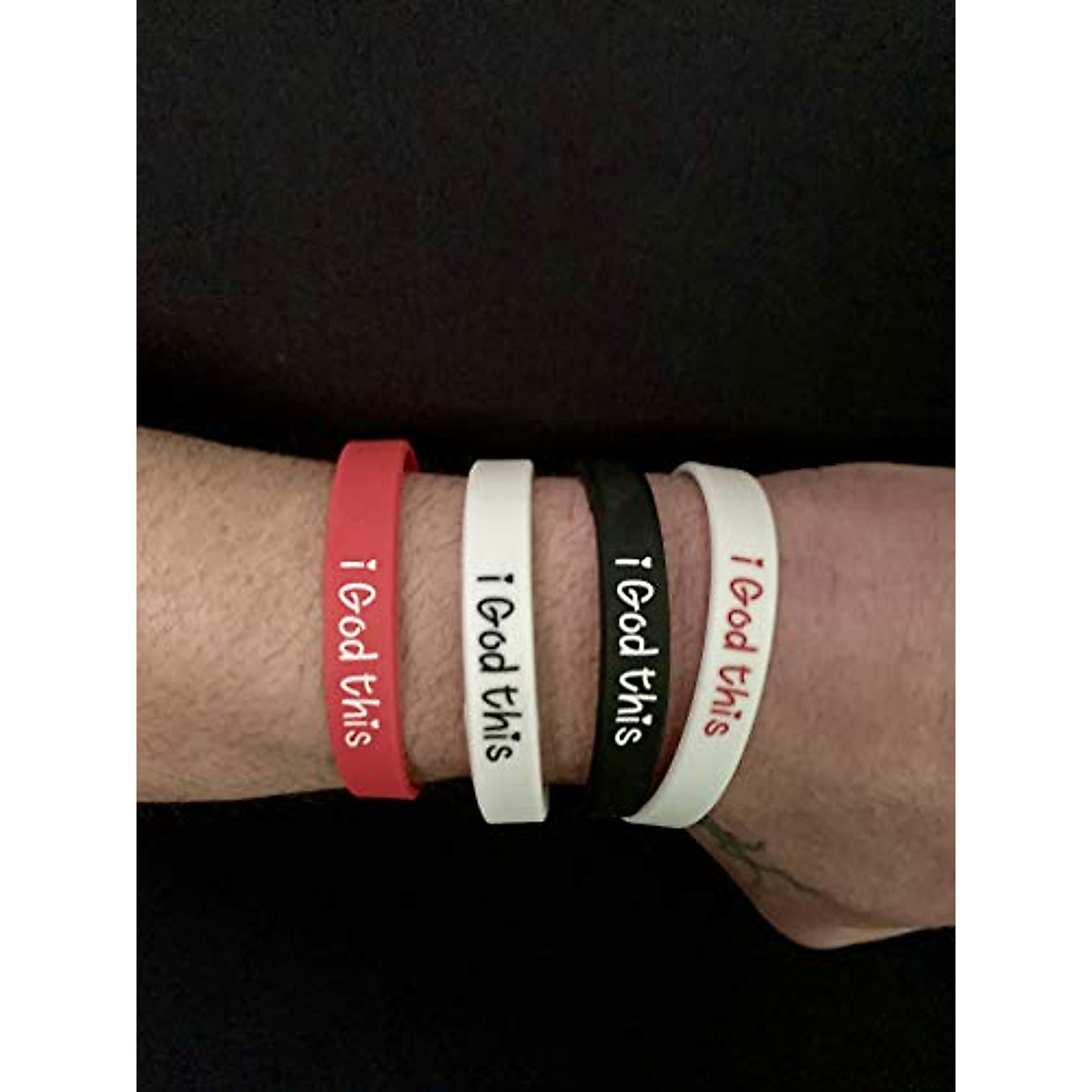 Klever Media Corp. faith inspired i God this bracelet, spiritual wristband part of the i-Godit collection (black with white lettering)