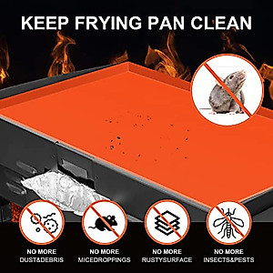 28" Griddle Mat Silicone for Blackstone, Griddle Silicone Protective Mat Cover,Heavy Duty Food Grade Silicone Grill Cover,Protect Your Grill from Rodents,Insects,Debris and Rust(Orange 28inch)