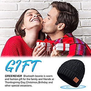 GREENEVER Bluetooth Beanie Hat Mens Gifts Christmas Stocking Stuffers Gifts for Men Women Black