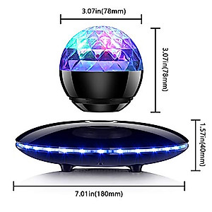 RUIXINDA Magnetic Levitating Bluetooth Speaker, Floating Speaker with Night Light Projector, Colorful Led Flashing Show for Home Birthday Party, Cool Tech Gadgets Birthday