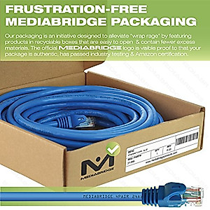 Mediabridge™ Ethernet Cable (25 Feet) - Supports Cat6 / Cat5e / Cat5 Standards, 550MHz, 10Gbps - RJ45 Computer Networking Cord (Part# 31-399-25X)