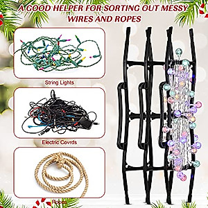 Vicenpal Christmas Lights Storage Holder, Holiday Light Storage All Purpose Light Cord Wind up Organizer for String Lights, Extension Cords, Magnet Fishing Rope (Black, 6 Pieces)