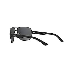 A|X ARMANI EXCHANGE Men's AX2012S Rectangular Sunglasses, Matte Black/Grey, 62 mm