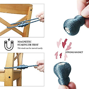 Nieffeiy Magnetic Curtain Tiebacks 2Pack Outdoor Curtain Tie Backs Rope Decorative Magnetic Curtain Holders for Drapes Window Treatment Holdbacks, Blue