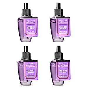 Bath & Body Works Lavender Vanilla Wallflower - Four (4) Refill Bulbs - Odor Eliminating with Fresh Source