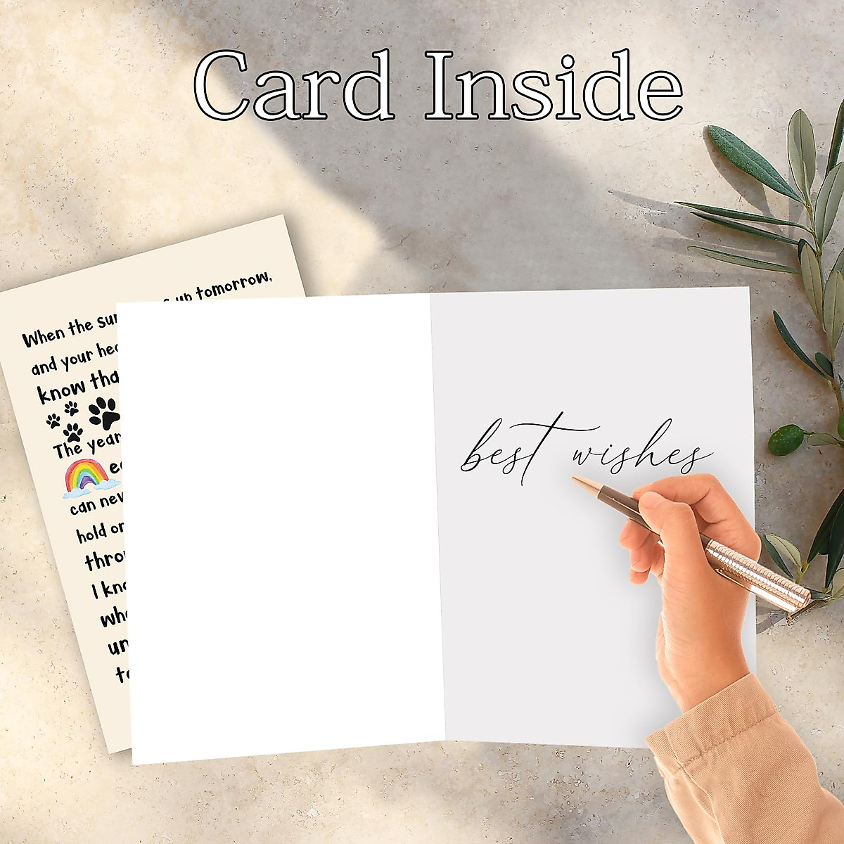 Abeletree Pet Loss Sympathy Card for Dog Cat, Dog Sympathy Card, Pet Memorial Gifts, Sympathy Gifts Loss of Dog Cat Pet, Small Dog Condolence Card for Dog Lover