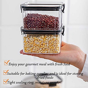 AKOAK 1 Pack Airtight Food Storage Container - (460ml) Square Clear Storage Box - Spices, Sweets, Nuts, Coffee and Tea, Spillproof to Keep Food Fresh and Dry