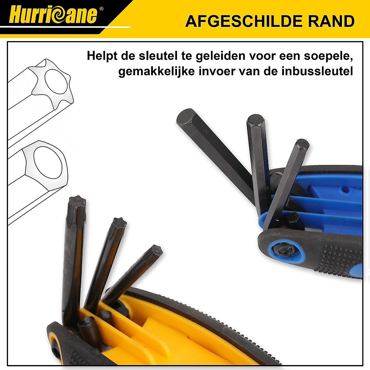 HURRICANE 25 Piece Folding Allen Wrench Set, SAE, Metric, Torx Set, Chrome Vanadium Steel, 3 Pack Portable Allen Key Set for Basic Home Repair and General Applications