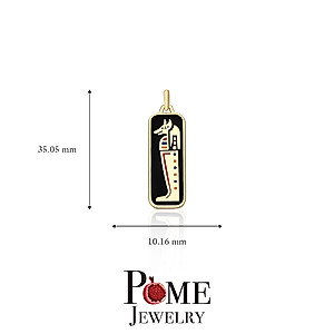 Pome Anubis Pendant Necklace in Solid 14k Gold, Made in America (Pendant Only, Yellow Gold)
