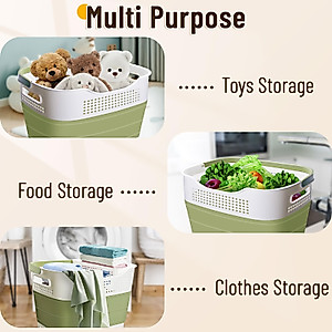 35L Collapsible Laundry Baskets Plastic with Handles,Removable Pop Up Storage Container,75L Clothes Laundry Hamper-Foldable Laundry Basket 0rganizer