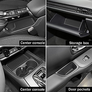 SENSHINE Customized Liners for Honda HRV Accessories 2023 2024 2025 Cup Holder Insert Center Console Liner Door Pocket Non-Slip Anti Dust Pad Premium Interior 15-PC Set (Gray Trim)