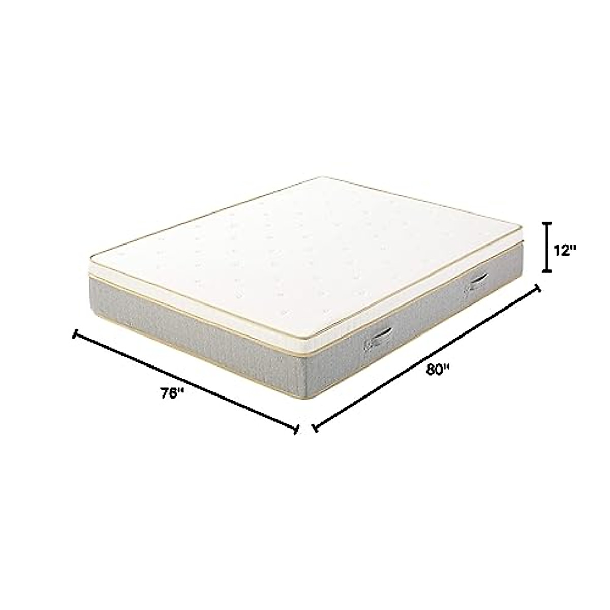 Mellow 12 Inch LAGOM Elite Hybrid Mattress, Made in USA, CertiPUR-US Certified Foams, OEKO-TEX Certified Eco Cover, Green Tea Infused Memory Foam and Pocket Springs, Quilted Comfort Top, King