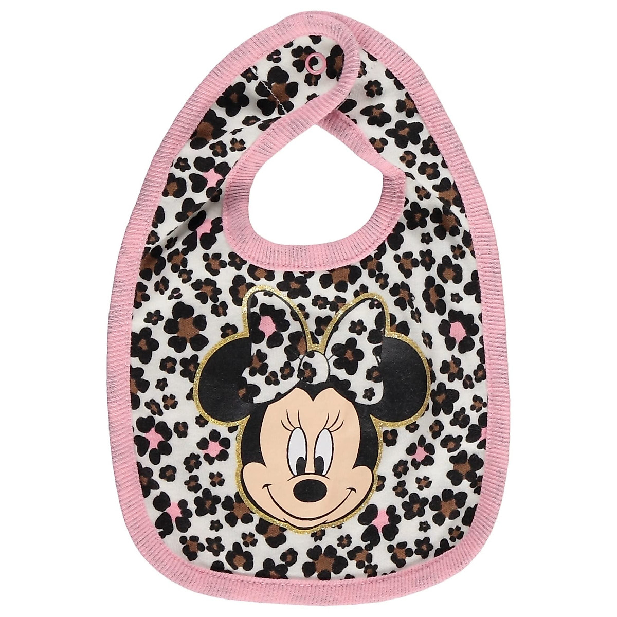 Disney Minnie Mouse Newborn Baby Girls 4 Piece Outfit Set: Bodysuit Pants Bib Hat Pink 0-3 Months