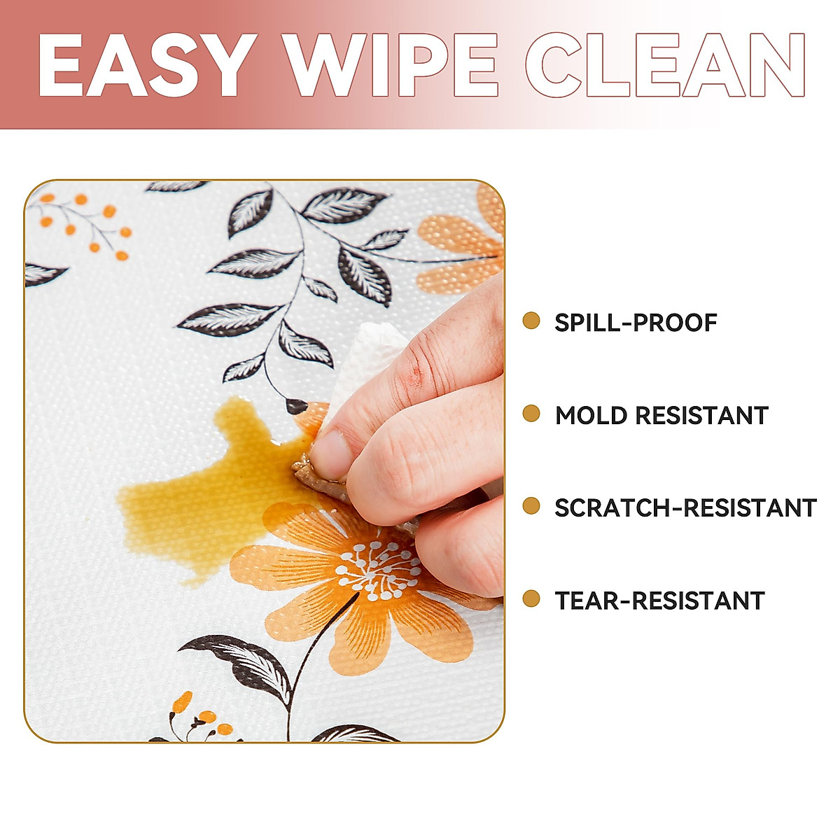 RAY STAR Shelf Liner, 12 Inch x 10 Feet Non Adhesive Daisy Floral Printed Cabinet Liner for Pantry Drawer Vanity, Strong Grip Non Slip Waterproof, Shelf Liners for Kitchen Cabinets Organization