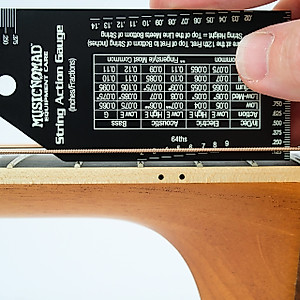 MusicNomad Precision String Action Gauge Ruler for String Height- Metric, SAE, 64ths (MN602)