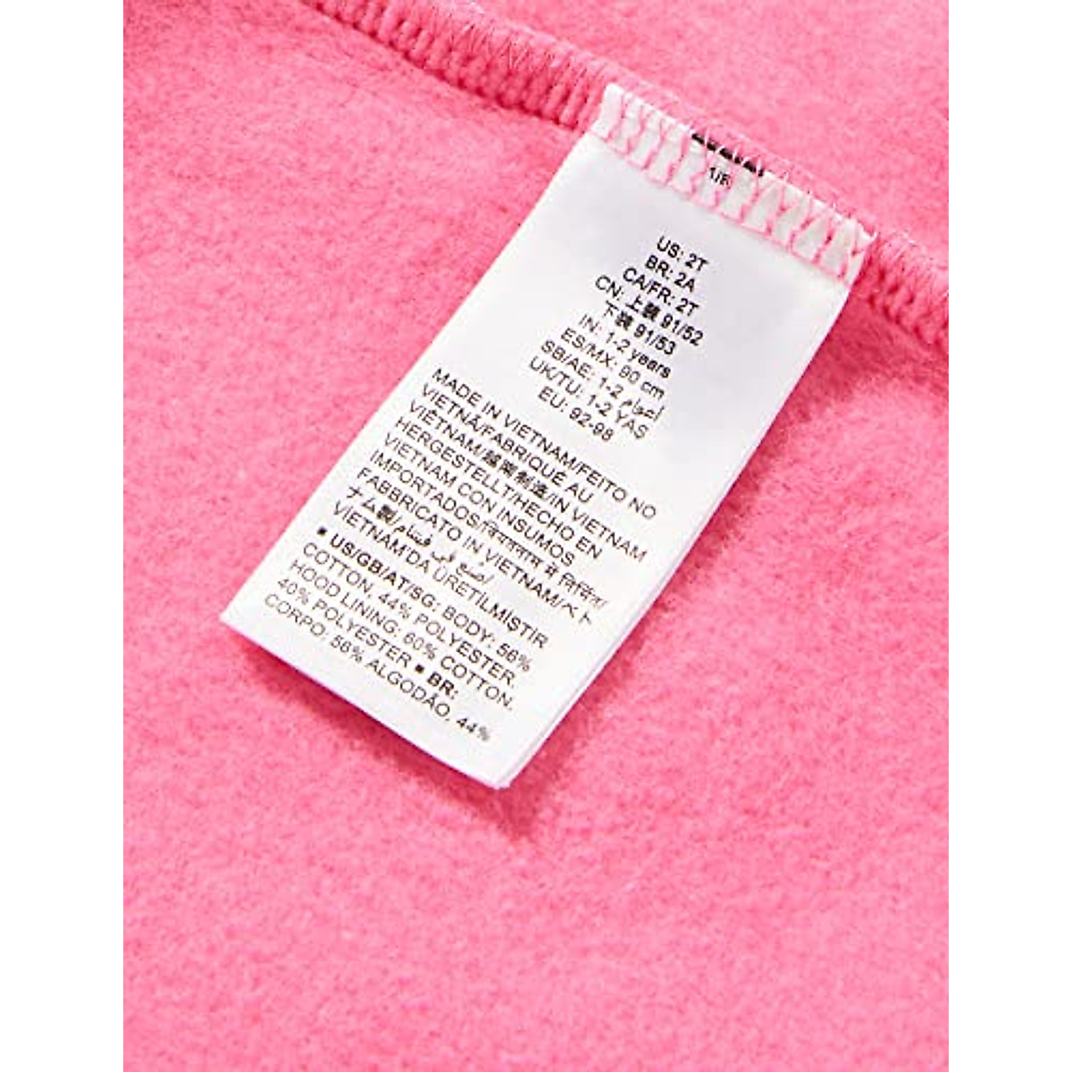 Amazon Essentials Girls' Fleece Zip-Up Hoodie Sweatshirt, Bright Pink, Medium