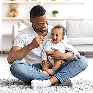 Cuddle Baby, Gum Friendly Soft Silicone Baby Spoons, 4-Pack, First Stage Feeding Spoon Gift Set for Baby Girls BPA Lead Phthalate and Plastic Free, Pink/Purple