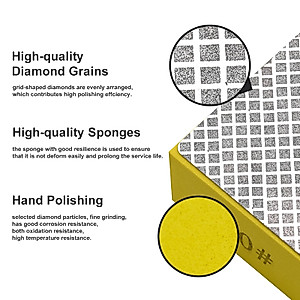 EGOFIX 4pcs Diamond Hand Polishing Pads for Ceramic Tile Glass Grinding,Sanding Blocks Polishing 60#,100#,200#,400#