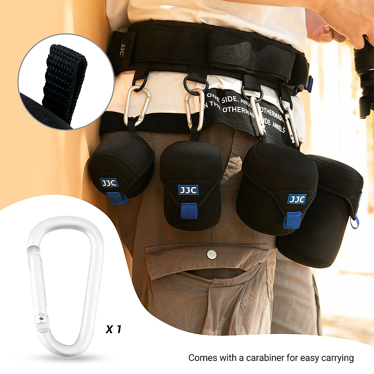 JJC Water Resistant Neoprene Camera Lens Pouch Case, Fold-Over Lens Bag for Mirrorless Lenses Up to 3.1 x 4.6 (D X H) for Canon RF 85mm f/2, Nikon Nikkor Z 85mm f/1.8, Sigma 16mm f/1.4 etc.