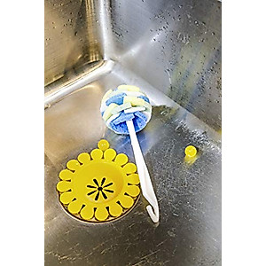 Compacâ€™s Sink Daisy, Scented Kitchen Sink Strainer - Infuses and Freshens Your Sink with Crisp, Clean, Exciting Scents, While Protecting Garbage Disposals & Drains, Mandarin, Pack of 12