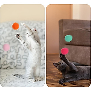 31Pcs Cat Ball Toy Launcher Gun, Cat Balls Fetch Toy, 30Pcs Plush Fuzzy Balls Launcher Cat Toy for Cats with 1 Gun, Funny Interactive Cat Toys for Bored Indoor Adult Cats, Cute Kitten Kitty Toys