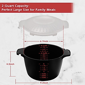 Professional Large Micro Cookware 2 Quart, Microwave Steamer for Vegetables, Cooker for Microwave - BPA Free, Dishwasher Safe