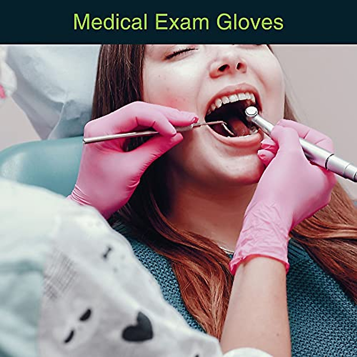 Pink Vinyl Disposable Gloves Medium 50 Pack - Latex Free, Powder Free Medical Exam Gloves - Surgical, Home, Cleaning, and Food Gloves - 3 Mil Thickness
