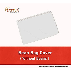 SATTVA 5.5ft All Weather Water Resistant Giant Bed Bean Bag for Adults - Big Bean Bag Covers Only (No Filling), Love Sack Bean Bag Oversized, Washable Ultra Soft Zipper, Dorm & Family Room Black Color