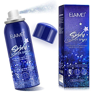 LOKFAR Glitter Spray for Hair and Body, Body Glitter Spray Hair Glitter Spray, Quick-Drying Waterproof Glitter Body Spray Glitter Hairspray, Body Shimmer Sparkle Spray (2.11 oz)