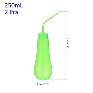 M METERXITY 2 Pack Squeeze Bottle - Plant Watering Wash Bottles Bent Tip Mouth Plastic, Apply to Indoor/Outdoor/Garden (250ml Green)
