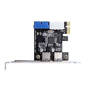 PCI-E to 2 USB 3.0 Hub Port PCI Expansion Card Adapter with Front 20-PIN Interface
