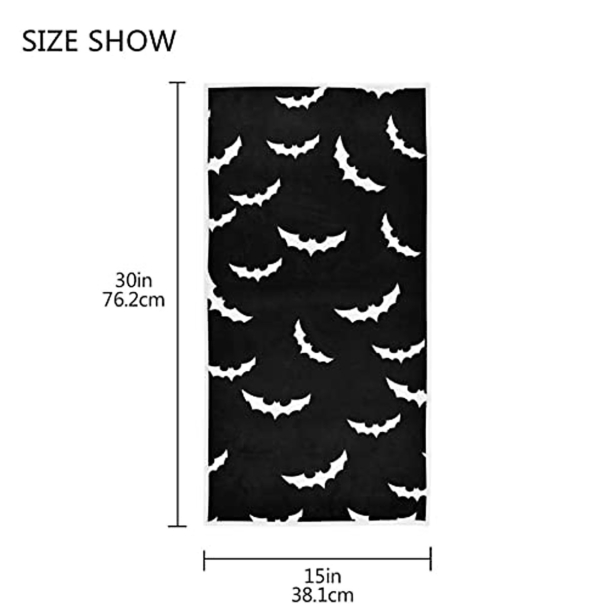 Anyangquji Bats Halloween Goth Hand Towels Soft Absorbent Bath Large Hand Towels for Bathroom Kitchen Hotel Spa Hand Towels 15"X30"