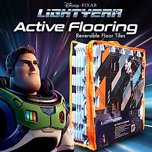 Disney Pixar Lightyear Kids Foam Mat, Interlocking Puzzle Non Slip and Non Toxic Exercise Play Mat Flooring Tiles, Blue, 36 x 36 Inches, 9 Tiles