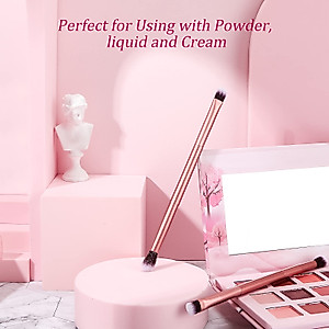 6 Pcs Eyeshadow Smudge Brush 2-in-1 Eyeshadow Brush 2 Double Ended Make Up Brush Concealer Brush Under Eye Small Soft Firm Pointed Foundation Makeup Applicator for Blending Eye Shadow Liner